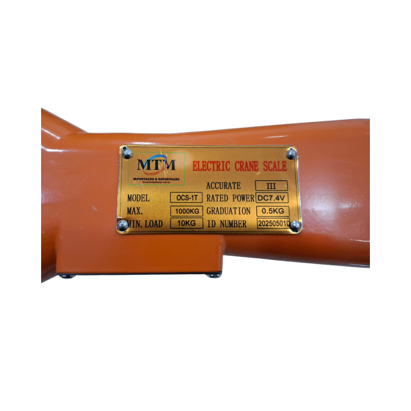 Balança de Grua Digital Suspensa Dinamômetro 1.000kg MTM